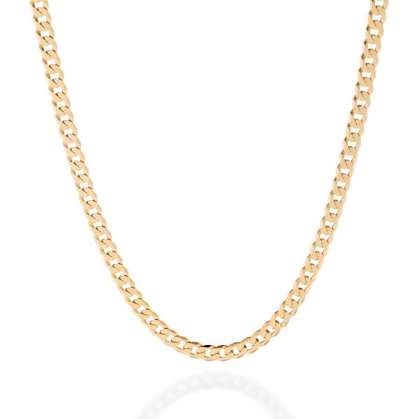 商品名QUADRI - Cuban Link Chain Gold Plated Over 925 Sterling Silver Italian 5mm Diamond-Cut Necklace for Women Men - 30 In...
