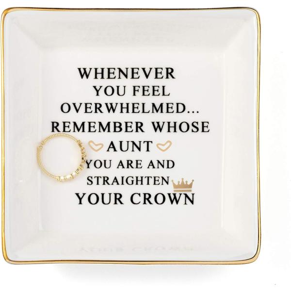 商品名Joycuff インスピレーショナルなおばギフト リング 小物入れ ジュエリープレート ホーム装飾 誕生日ギフト 女性用 ユニークJoycuFF Inspirational Aunt Gifts Ring Trinket Dish J...