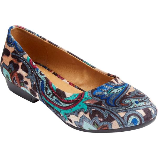 商品名Comfortview Women's Wide Width The Jaiden Flat Shoes - 11 W, Floral Velvet Blueブランド：Comfortview商品サイズ：11 Wide高さ：7.6 cm...