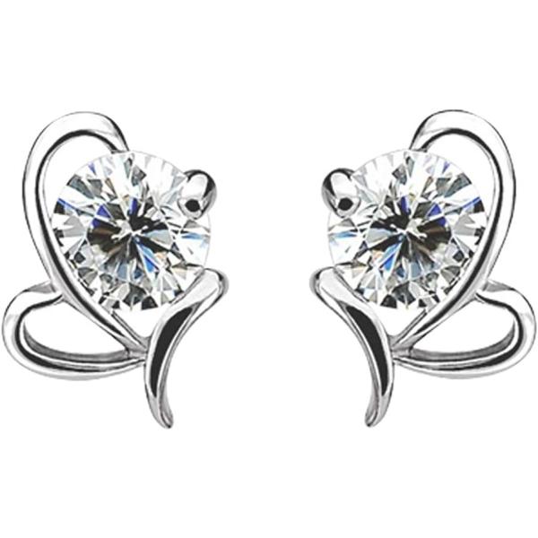 商品名Ai.Moichien Women Cubic Zirconia Stud Earrings Love Heart 925 Sterling Silver Dainty Promise Girl's Jewelry Giftsブランド...