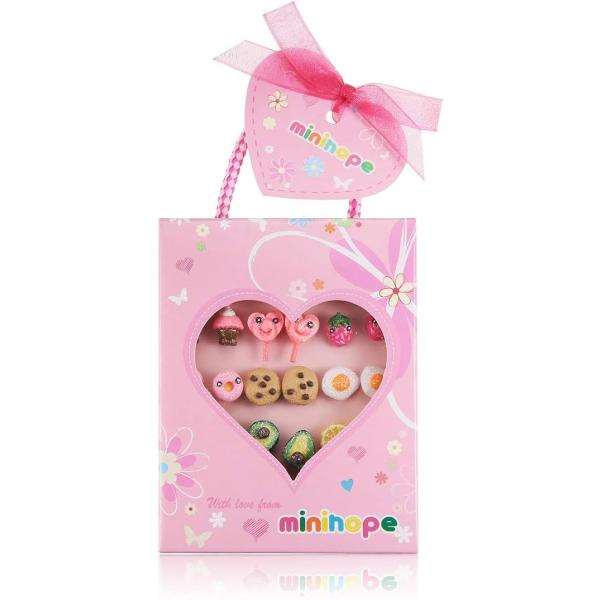 商品名minihope 30ペア 小さな女の子用 イヤリング 低刺激性 かわいい多頭動物 ドーナツスタッドピアス 子供用 ポリマー粘土製 女の子へのギフトに最適minihope 30 Pairs Little Girls Earrings ...