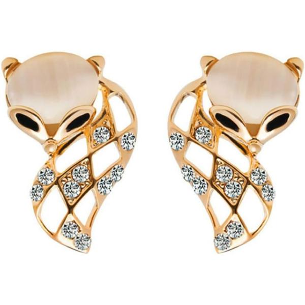 商品名MileHouse Fashion Bangle Bracelet for Women Girls, Fashion Hollow Fox Faux Opal Rhinestone Ear Studs Party Club Earri...