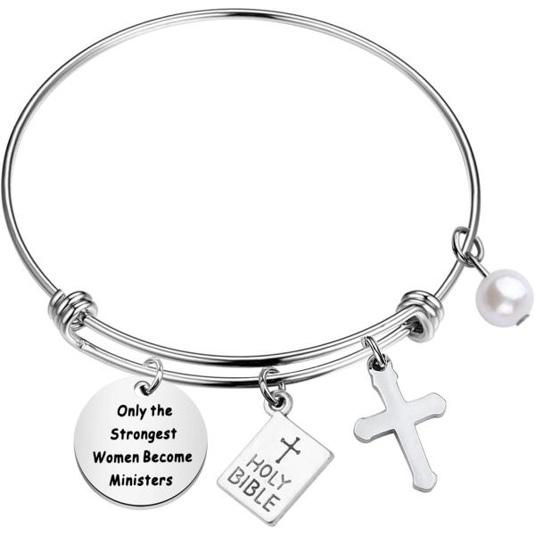 商品名LQRI 女性への秩序 大臣ギフト 牧師への感謝のギフト 最強の女性がMinisters ブレスレット 聖書クロスチャーム 宗教的なジュエリーギフト 教会大臣へのギフトLQRI Female Ordained Minister Gif...