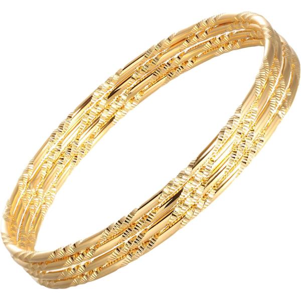 商品名Jaline Jarlinwel 4セット ゴールドトーン ステンレススチール マルチテクスチャ ラウンドバングルブレスレットセット レディース ガールズ, ステンレス鋼Jaline Jarlinwel 4 Sets Gold Ton...