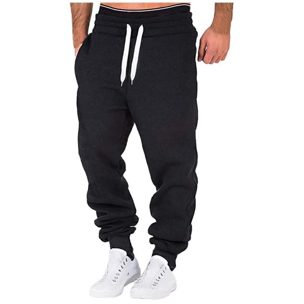商品名:  WUAI-Men Athletic Jogger Pants Track Sweatpants Elastic Waist Casual Running Slim Fit Jogging Sweat Long Pants(Bla...