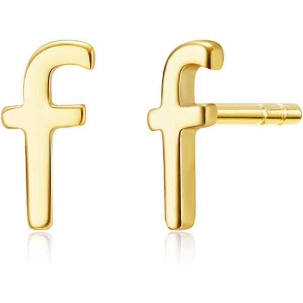 商品名Ldurian Initial Stud Earrings Christmas Gifts for Girls, 925 Sterling Silver Post Tiny Studs with 14k Gold Plated, Go...