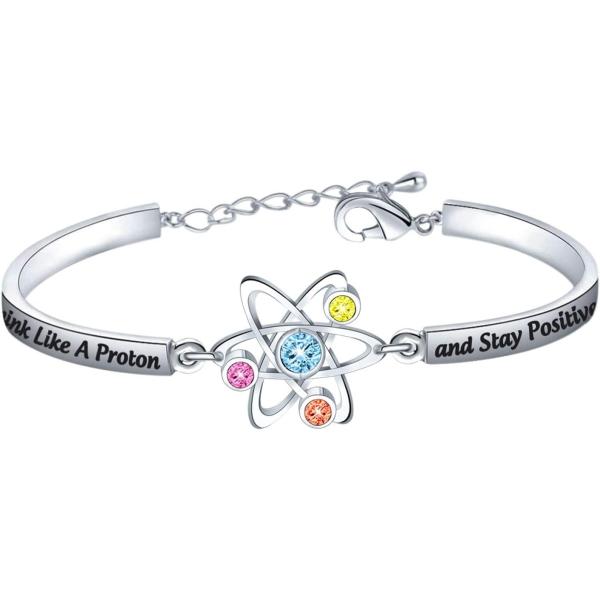 商品名FEELMEM 原子科学ギフト 化学者ギフト Think Like A Proton And Stay Positive ブレスレット 化学科学 卒業生へのギフト, 8.5 inches, 銅FEELMEM Atomic Scienc...