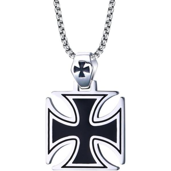 商品名jonline24h ステンレススチール テンプル騎士団 クロスペンダント バイカー メンズ レディース ネックレス 24インチチェーン シルバー, ステンレス鋼, ステンレススチールJonline24h Mens Womens St...