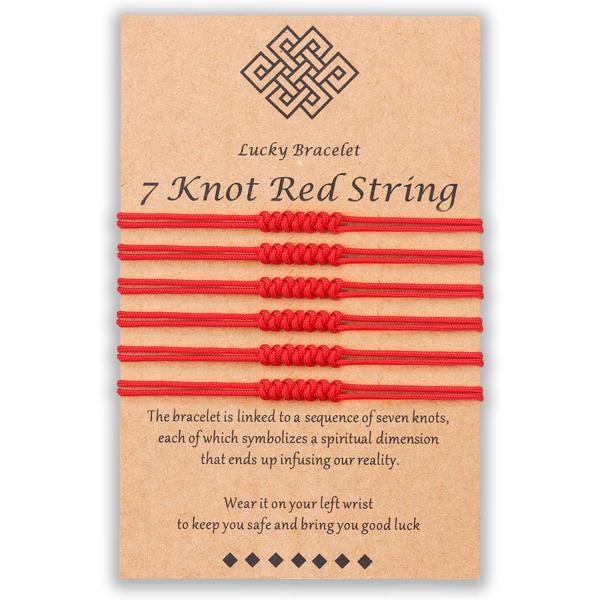 商品名Shonyin 7ノットレッドストリングブレスレット カバラ保護糸 ハンドメイドストリングブレスレット 幸運のギフト 女性 男性 女の子 男の子 家族, 9 inches, 合成繊維, アゲートShonyin Red Bracelet...