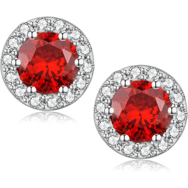 商品名レディースピアス スタッド スターリングシルバー ダイヤモンドイヤリング レディース ヘイロースタッドピアス スターリングシルバー ルビースタッドピアス ダイヤモンドスタッドピアス ヘイロー キュービックジルコニア スタッドピアス 女...