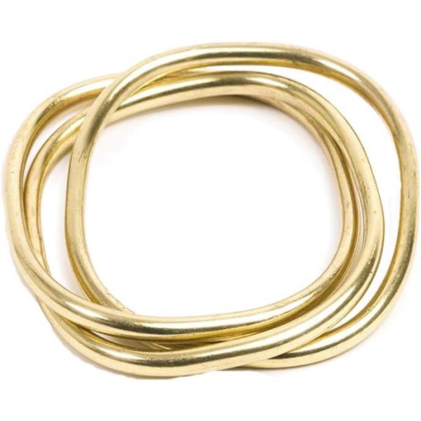 商品名レディース ブレスレット ゴールドバングル スクエア 真鍮100%金メッキ 直径2.6インチ ハンドメイド ジュエリー デザイン クラフト イタリア製 ニッケルテスト済みVestopazzo Women's Bracelet Gold...