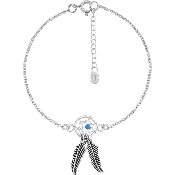 商品名AeraVida トライバル ドリームキャッチャー チャーム 人工ブルーターコイズ 925スターリングシルバーブレスレットAeraVida Tribal Dreamcatcher Charm with Simulated Blue T...