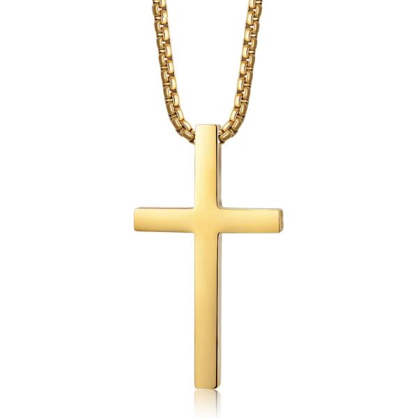 商品名Zillaly Men's Women's Cross Necklace Gold Medium Cross 1.7 * 1.0 inchesブランド：Zillaly商品サイズ：高さ：1.9 cm横幅：6.6 cm奥行：9.3 cm重...