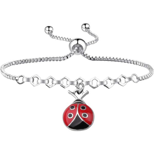 商品名WUSUANED Good Luck Ladybug Adjustable Slider Bracelet Ladybug Inspirational Jewlery Ladybug Lover Gift For Womenブランド：...