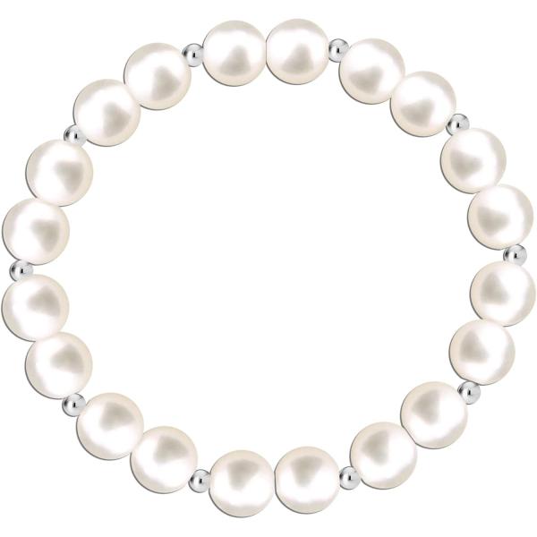 商品名LeCalla Flaunt スターリングシルバージュエリー パールストレッチブレスレット レディース (8mm)LeCalla Flaunt 925 Sterling Silver Pearl Stretch Bracelet fo...