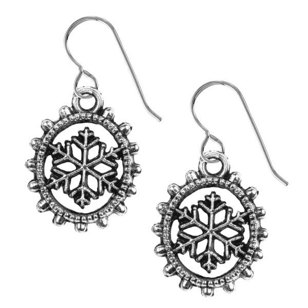商品名Snowflake Dangle Earrings | Seasonal Festive Holiday Earrings | Sterling Silver Christmas Holiday Snow Dangle Drop Ea...