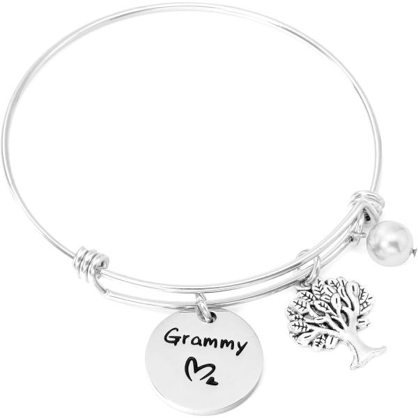 商品名Kivosliviz グラミーギフト おばあちゃん向けブレスレット おばあちゃん向けブレスレット レディース グラミーギフト おばあちゃんへの最高のグラミーギフト バングルブレスレット, One Size, ステンレス鋼, サンドスト...