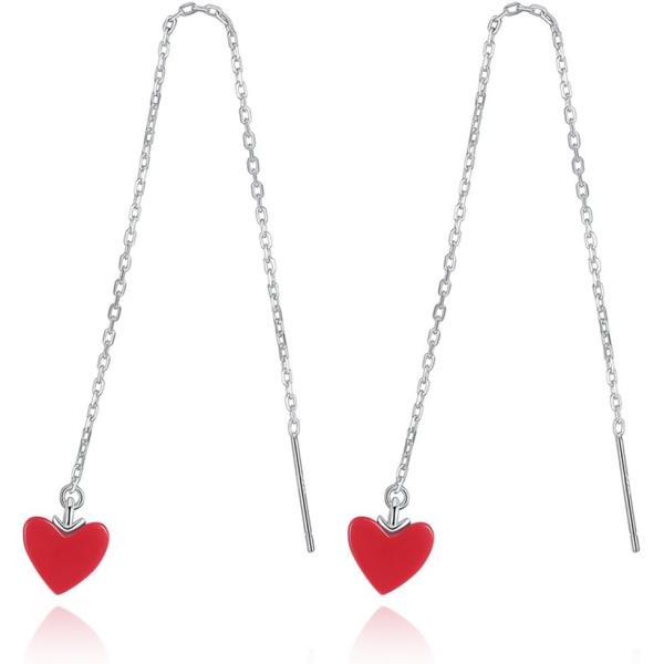 商品名shiYsRL Earrings Stud Crystal Pearl Earring Set, Fashion Women Long Love Heart Linear Thread Earrings Party Wedding D...