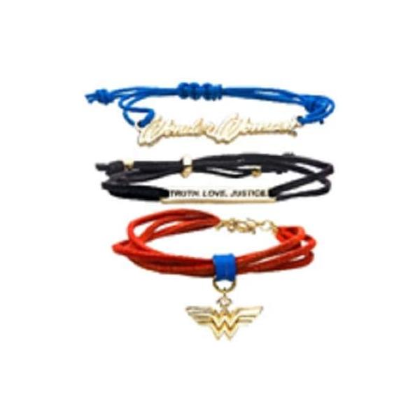 商品名DC COMICS, WONDER WOMAN LOGO CORD BRACELET - Truth, Love, Justice &amp; Wonder Woman Logo Premium CORD BRACELET - Set...