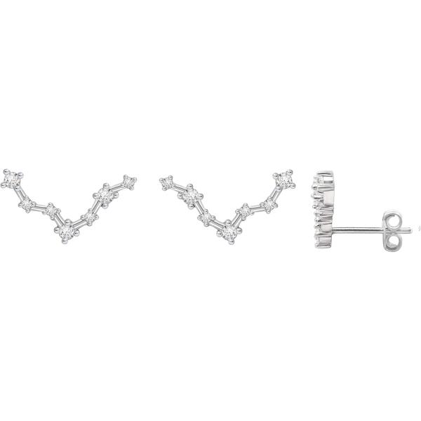 商品名J'ADMIRE ホロスコープコレクション - ロジウムクラッドスターリングシルバー キュービックジルコニア 星座シンボル 12サイン イヤリング, 金属, キュービックジルコニア,J'ADMIRE Horoscope Collect...