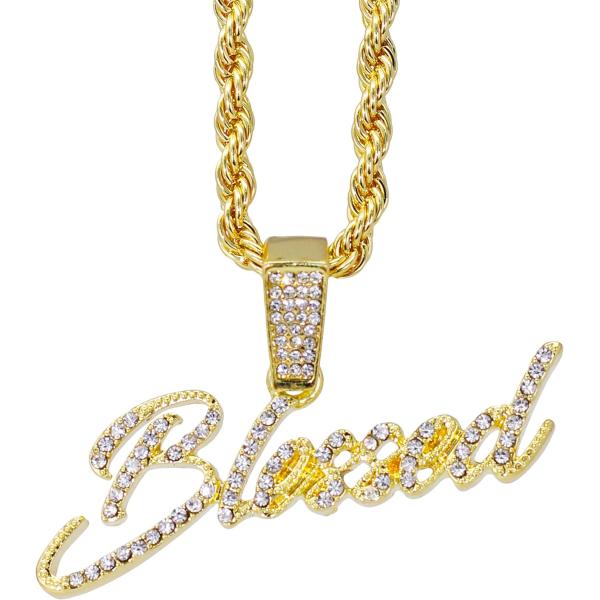 商品名Techno Pave アイスアウト祝福ペンダント 模造ダイヤモンド付き + チェーン2本セット - 20インチ + 24インチのロープチェーン付き ペンダント付き 20-INCHESIced Out Blessed Pendant ...