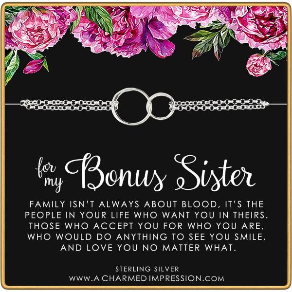 商品名姉妹用ブレスレット   2つの円   925スターリングシルバー   義理の姉妹   新郎の姉妹   養子   義理姉妹 親友   友情 愛 ギフト   感謝の感謝 ジュエリーBonus Sister Bracelet   Two C...