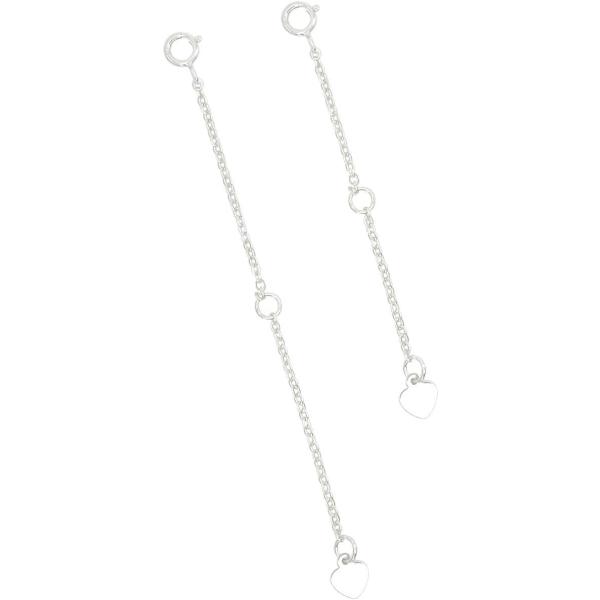 商品名2個 925スターリングシルバー ジュエリー用延長 - ネックレス ブレスレット アンクレット エクステンダー チェーンセット 女性用 (2種類の長さ) セット C シルバー2 Pcs 925 Sterling Silver Exte...