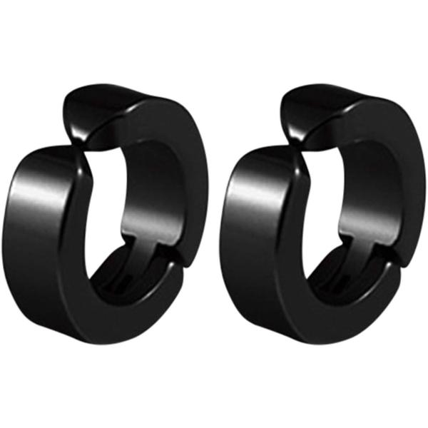 商品名Clip-On Earrings,Men Women Titanium Steel Round Small Non Piercing Ear Clip Ear Cuff Clip Jewelry(Black)ブランド：Howstar商...