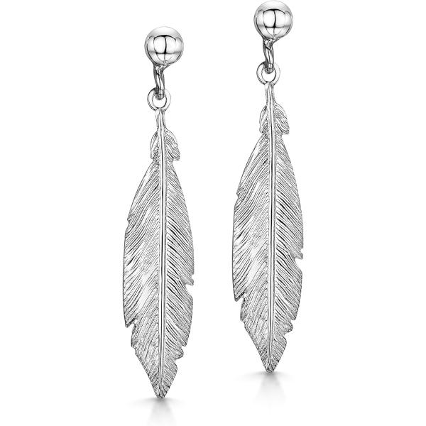 商品名Amberta レディース 925スターリングシルバー ネイチャードロップイヤリングAmberta Women's 925 Sterling Silver Nature Drop Earrings: Boho Leaf Feather...