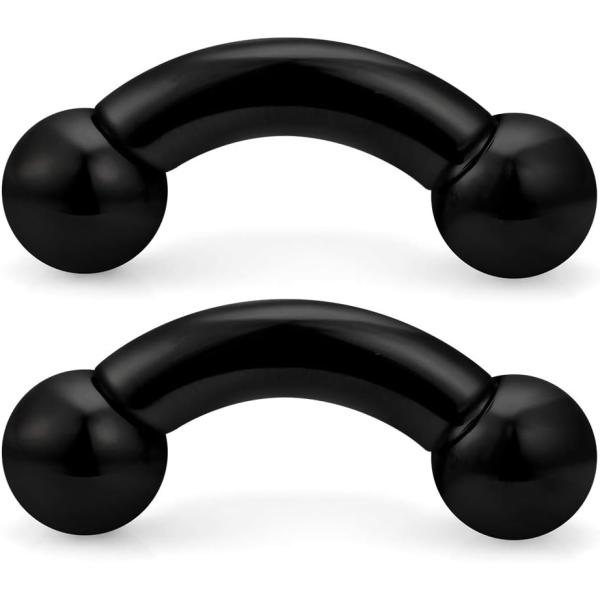 商品名Ftovosyo PAリング 316L サージカルスチール 内部スレッド 湾曲 カーブ バーベル レディース メンズ CR イヤーゲージ イヤリング 2G 4G 6G 8G 12mm/16mm 1ペア カラー ブラックFtovosyo...