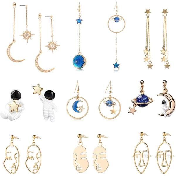 商品名奇妙なイヤリング 美しいイヤリング かわいいイヤリング クールなイヤリング フェイスイヤリング 星と月のイヤリング ドロップダングルイヤリング ガールズ&amp;レディースWeird Cute Fun Cool Aesthetic E...