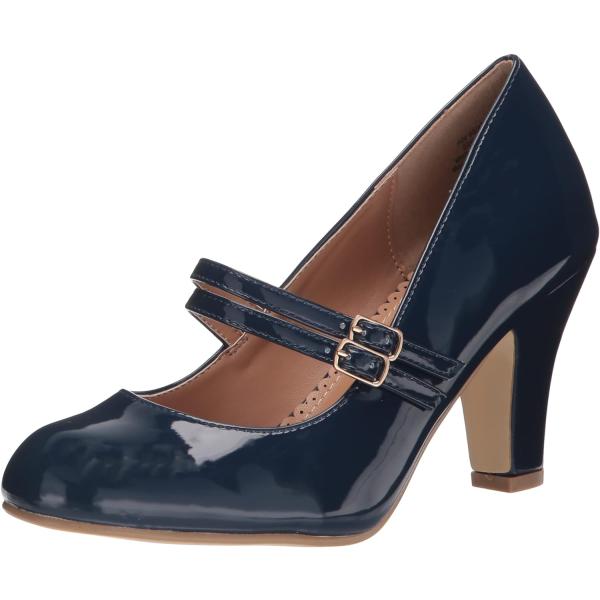 商品名ジャーニー コレクション レディース パンプス, ネイビー, 7Journee Collection Womens Wendy Patent Round Toe Pumps Navy 7 Medium (B,M)ブランド：Journe...