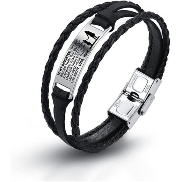 商品名COMTRUDE to My Daughter 調節可能ブレスレット プレミアムステンレススチール インスピレーションリストバンド お母さんとパパの娘ブレスレット 愛娘 最高のギフト (アップグレード)COMTRUDE To My D...