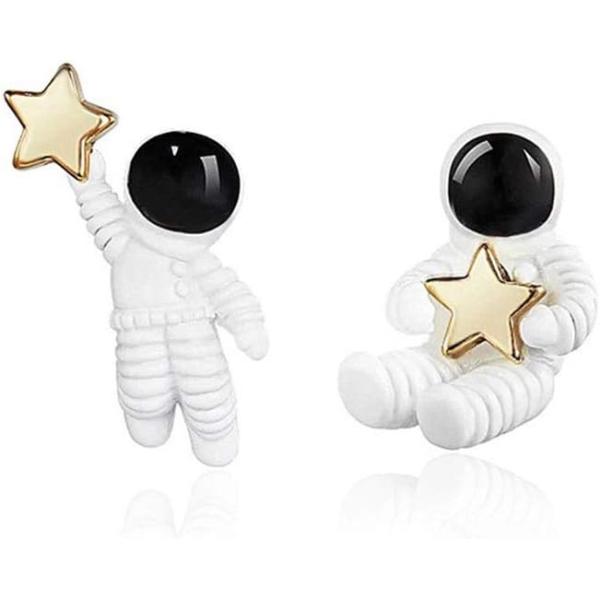 商品名RUIZHEN 3個セット 星 月 非対称 スタッドピアス 宇宙飛行士 宇宙人 スタッドイヤリング ジュエリー レディース ガールズ, 金属, NRUIZHEN 3 Pcs Set Star Moon Asymmetrical Stu...