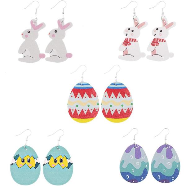 商品名ASHMITA イースターフェイクレザーイヤリング レディース ガールズ ラビットホリデー エッグ ティアドロップイヤリングセット 5組ASHMITA 5Pairs Easter Faux Leather Earrings for W...