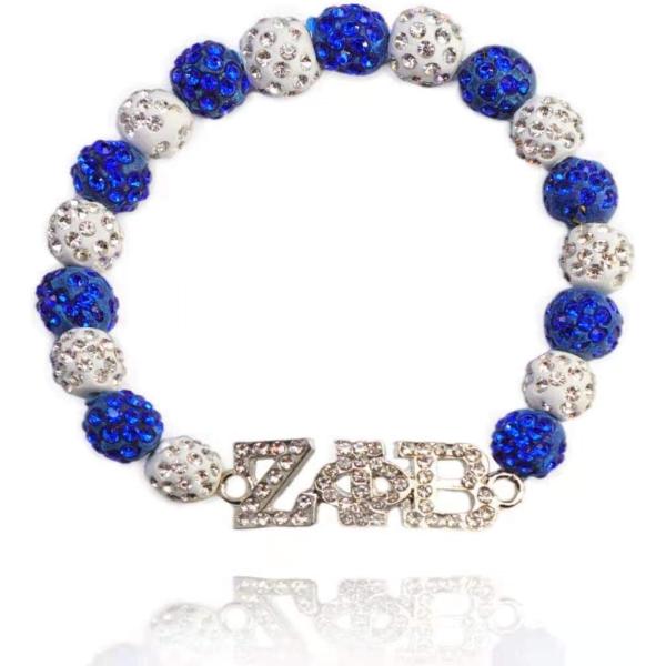 商品名Zeta Phi Beta ソロリティギフト ギリシャソロリティジュエリーギフト ファインレディース クリスタルビーズブレスレットTONGXIN ZPB Sorority Paraphernalia Gift ZPB Greek So...