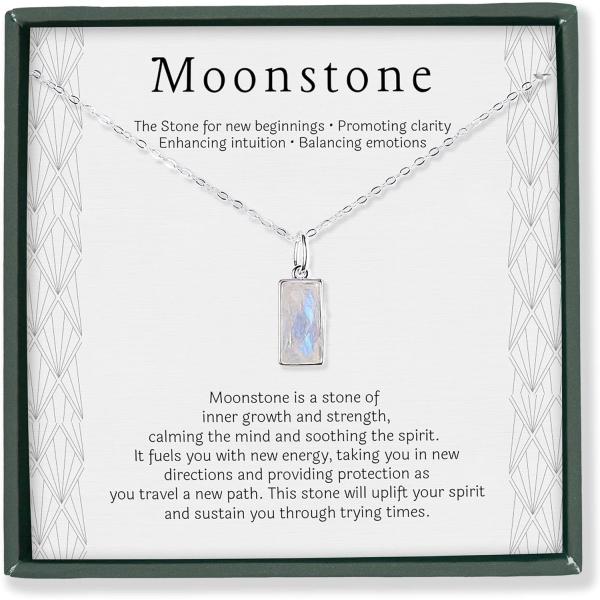 商品名HOPE LOVE SHINE New Beginnings Rainbow Moonstone Sterling Silver Necklace for Women - Gifts for Her - Divorce Gifts f...
