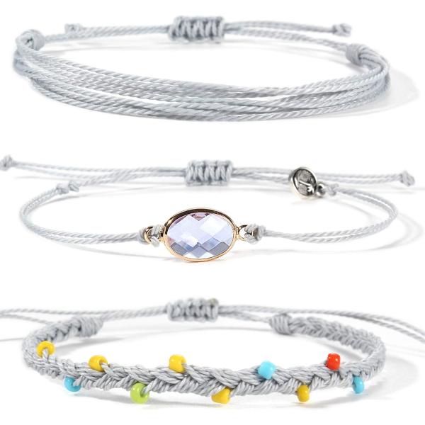 商品名Lynnaneo ビーズストリングブレスレット 誕生石チャームブレスレット ボーホー編みブレスレットセット かわいい防水ビーチサーファージュエリー レディース ティーン ガールズLynnaneo June Birthstone Bra...