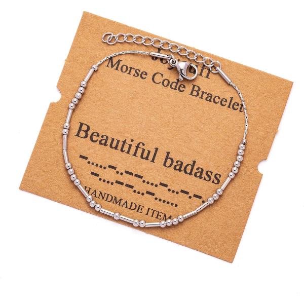 商品名Morse Code Bracelets for Women Teen Girls Funny Gifts for Her Mom Daughter Sister Best Friend Inspirational Jewelry S...