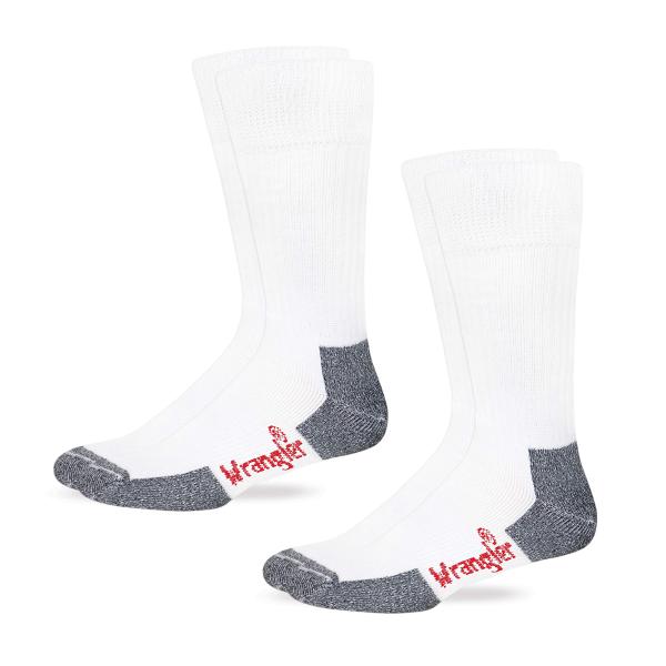 商品名:  Wrangler Mens UltraDri Non Binding Stretch Top Crew Work Boot Socks 2 Pair Pack (White, l)ブランド: Wrangler商品サイズ: Lar...