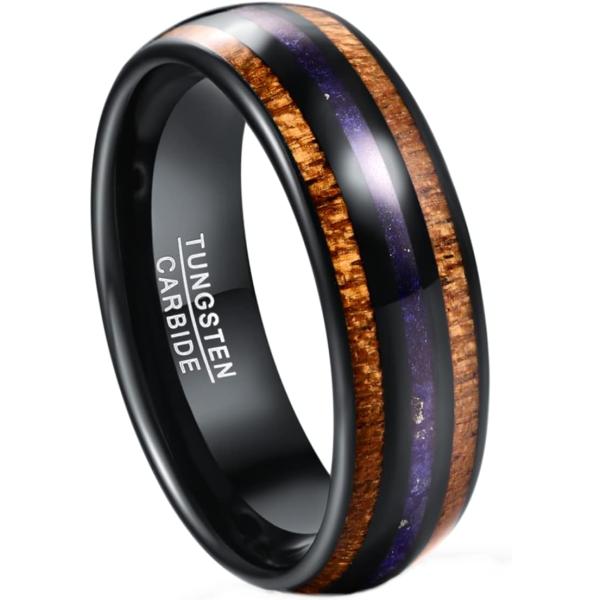 商品名Corato 8mm メンズ ブラックタングステンリング ハワイアンコアウッドラピスラズリ 光沢ドームスタイル 婚約結婚指輪 快適フィット サイズ7~12Corato 8mm Mens Black Tungsten Carbide W...