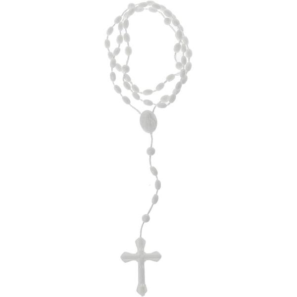 商品名HELYZQ プラスチックロザリオビーズ 夜光ネックレス カトリック祈り 宗教ジュエリー ホワイトHELYZQ Plastic Rosary Beads Luminous Necklace Catholicism Prayer Rel...