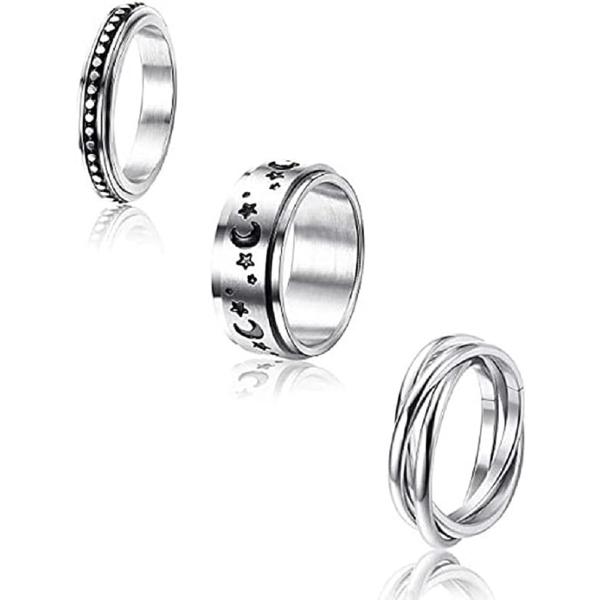 商品名COLORFUL BLING 3点セット ムーンスター 太陽 微調整 回転リング プロポーズリング ファッション ステンレススチール ボーホー ジュエリー レディース メンズCOLORFUL BLING 3 Pcs Set Moon ...