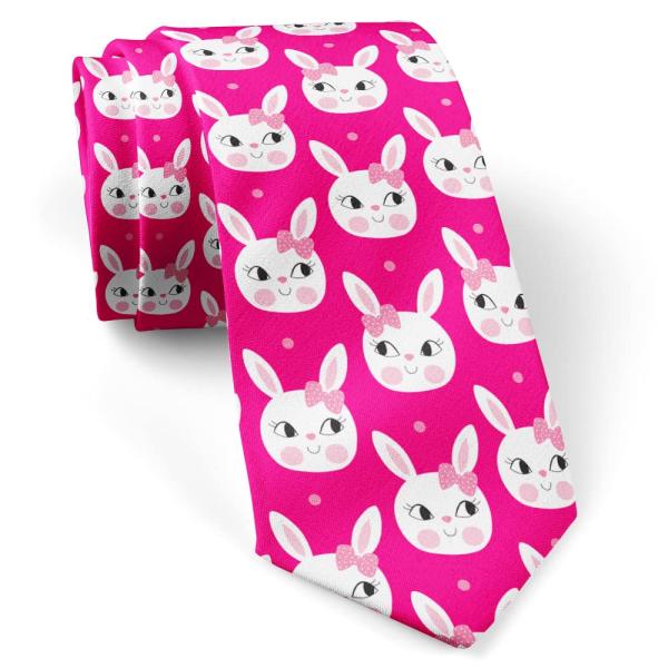商品名: Skinny Slim Fashion Necktie for men, Novelty Conversational Neckwear Ties (Cute Bunny Pattern) Skinny Slim Fashion ...