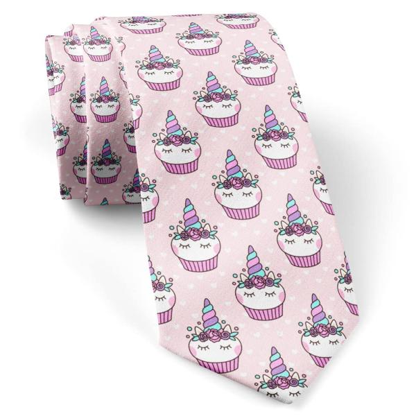 商品名: Skinny Slim Fashion Necktie for men, Novelty Conversational Neckwear Ties (Cute Unicorn Cupcake Pattern) Skinny Sli...
