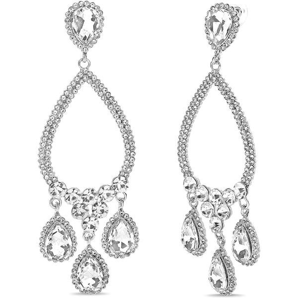 商品名Badgley Mischka ラインストーン ティアドロップ シャンデリアイヤリング レディースBadgley Mischka Rhinestone Teardrop Chandelier Earrings for Womenブラン...