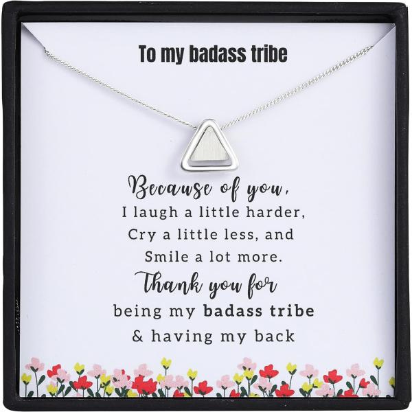 商品名Coco Jewelry Thank You for Being My Badass Tribe Friend ネックレス 三角形 ペンダントネックレス 親友への完璧な友情ギフト ガールズ レディースCoco Jewelry Than...