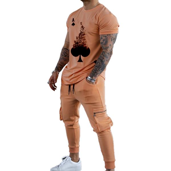 商品名:  IWQBQ Men's Tracksuits T-shirt and Pants Set Outfit Two-piece Fitness Training Casual Sports Suits(L,Orange)ブランド: ...