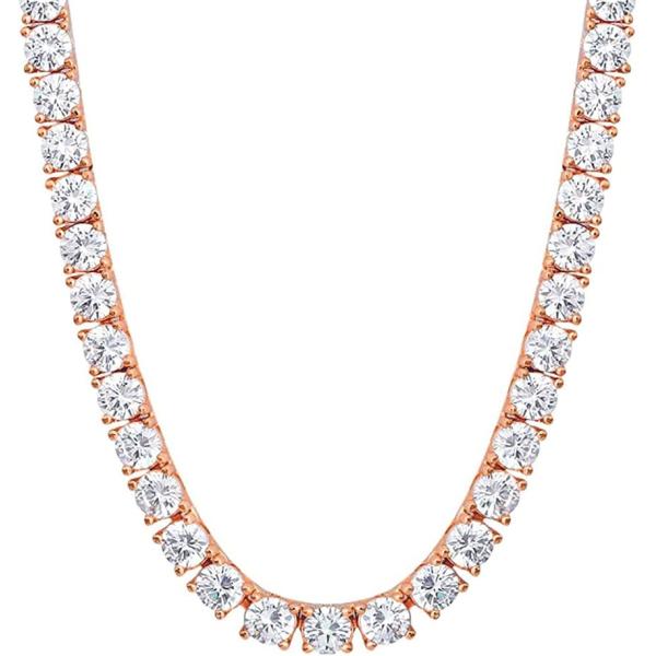 商品名Apzzic 4mm アイスアウト ゴールドメッキ テニスチェーン ラウンド キュービックジルコニア ダイヤモンド キューバリンクチェーン レディース メンズApzzic 4mm Iced Out Gold Plated Tennis...