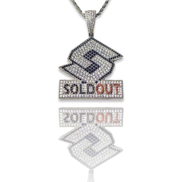 商品名SOLD OUT S famous Drip Money Hustle Iced Custom Pendant Iced Diamond cz Necklace Men Women 925 Italy14k White Gold Fi...